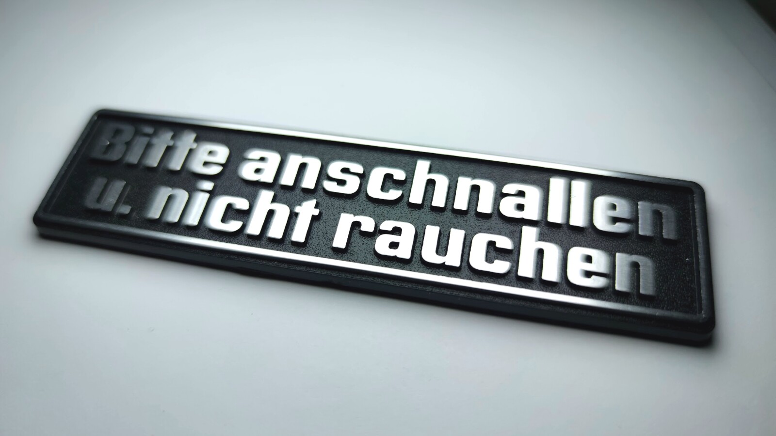 Auto 3D Relief Schild BITTE ANSCHNALLEN U. NICHT RAUCHEN selbstklebend ...