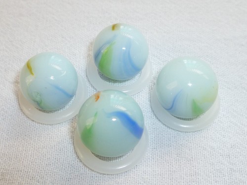 4 Opaque Vacor de Mexico Marbles Light Blue base Blue Green Orange ...