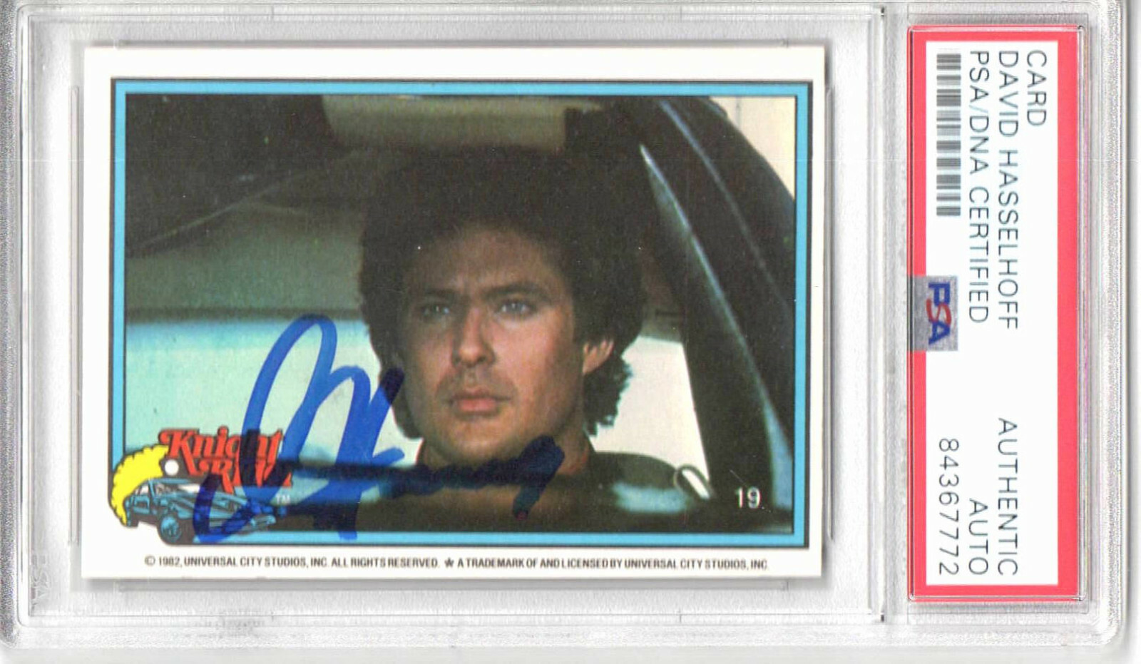 DAVID HASSELHOFF SIGNED AUTOGRAPH SLABBED DONRUSS KNIGHT RIDER CARD PSA ...
