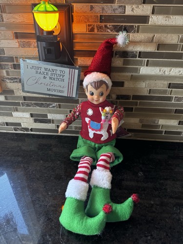 Large 20” CHRISTMAS PIXIE ELF DECORATIVE DOLL Outfit Wired Legs Arms ...
