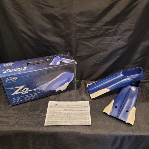 Finis Swim Training Zoomers Fins Z2 Blue & White Fitness Training Size ...