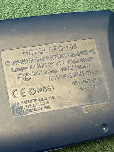 Franklin Collins Pocket Speller SPQ-108 Crossword Solver Phonetics ...