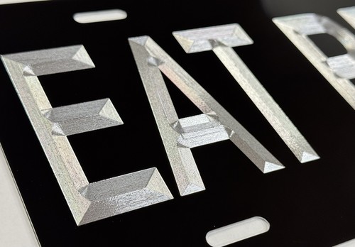 🔥REFLECTIVE🔥 Diamond Etched Engraved Eat Beef Car Tag Front License ...