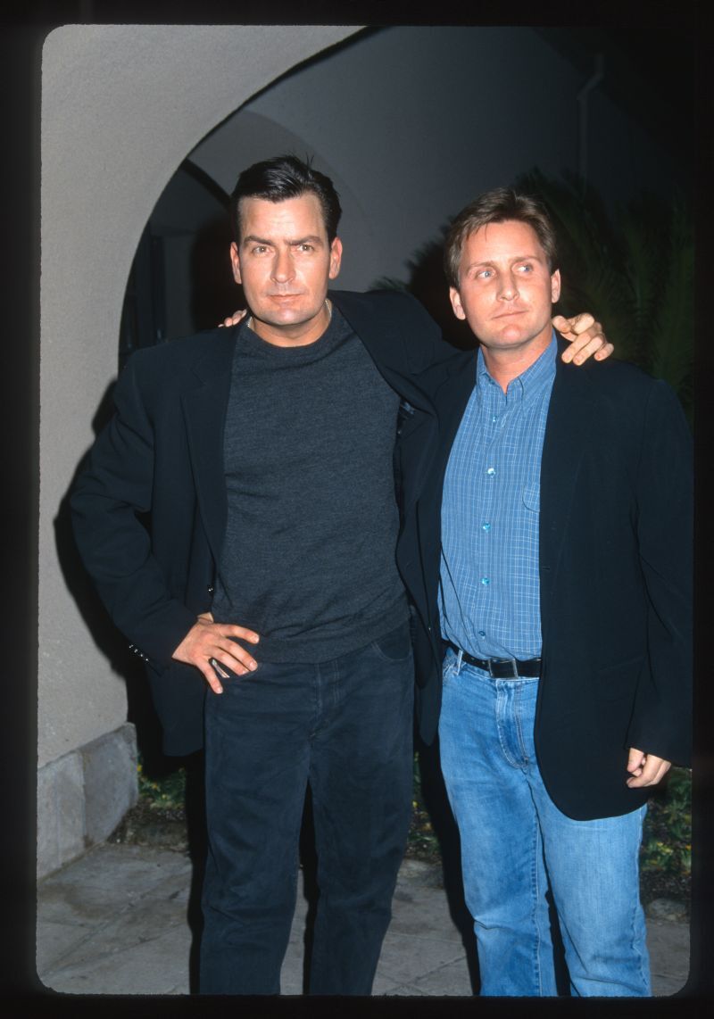 Emilio Estevez And Charlie Sheen