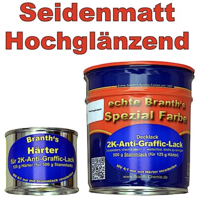 Branth 2K-Anti-Graffic Klarlack / Weiss - Emaille Autolack Anti ...