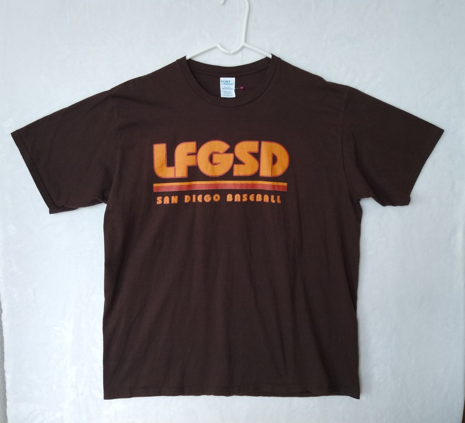 LFGSD San Diego Baseball Padres T-Shirt XL Brown Short Sleeve Unisex ...