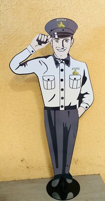 NEW Holden GMH Service Station Attendant tin metal sign on steel base ...
