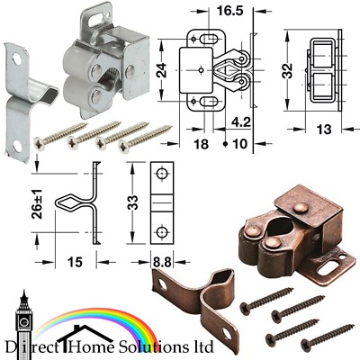 1 X HAFELE TWIN ROLLER CATCH CUPBOARD DOOR LATCH CARAVAN BOAT CATCHES ...