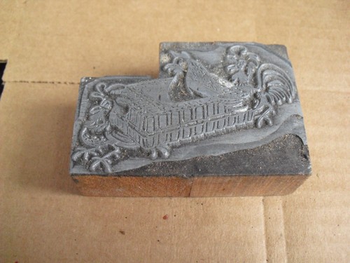 Vintage Wood Metal Letterpress Print Block Three Chickens | eBay