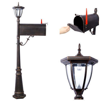 Mailbox/Post Light Combination Kit Heavy Duty Aluminum Postal Mail Box ...