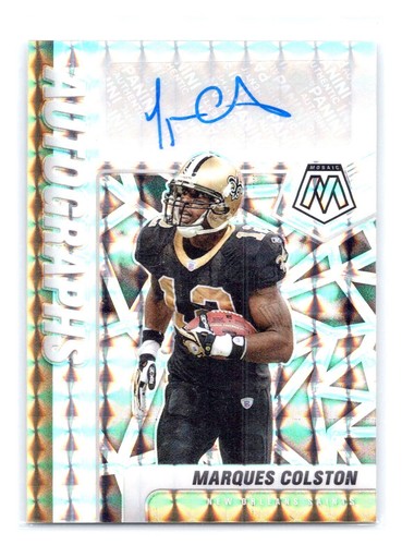 2021 Mosaic #A-MC Marques Colston Silver Mosaic Autographs Saints Mint ...
