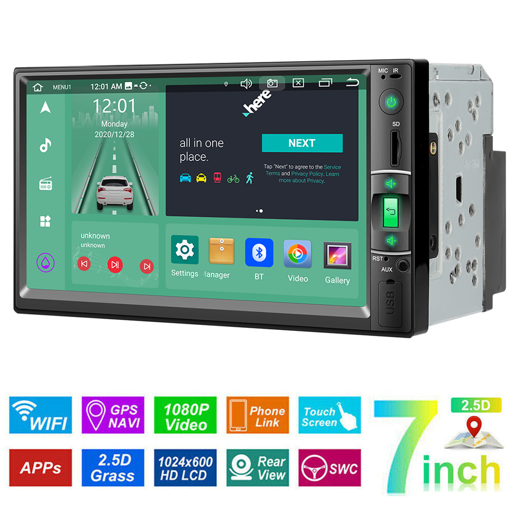 7" Android 12.0 Double 2DIN Car Stereo GPS NAVI Head Unit Carplay WiFi ...
