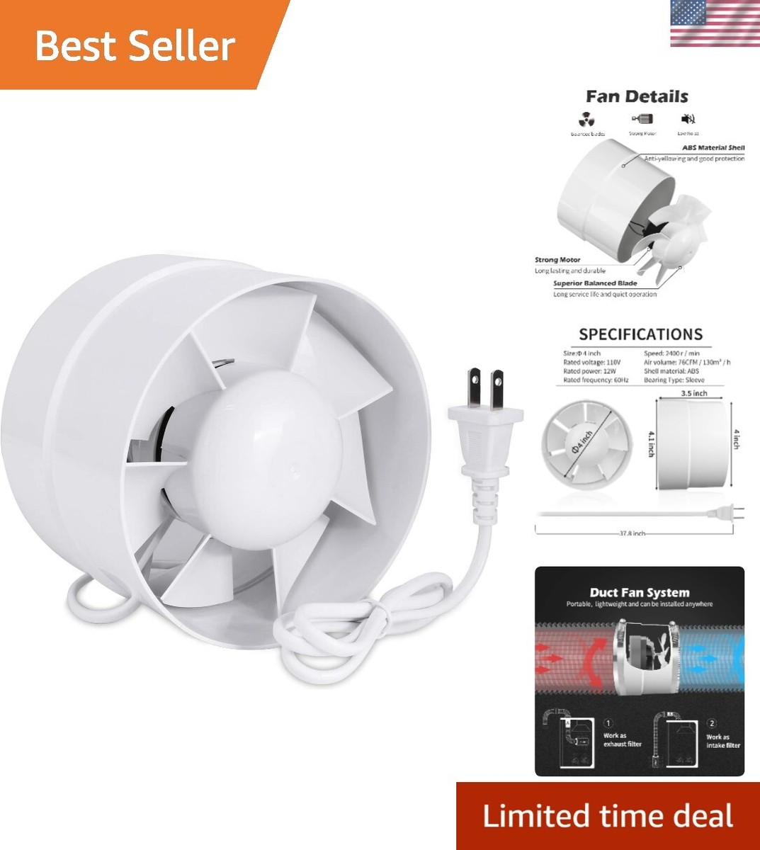 Inline Duct Fan Duct Booster 8 In. Inline Duct Fan M 8 The Home