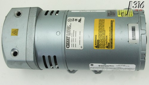 9229 GAST ROTARY VANE VACUUM PUMP W/ GE MOTOR 5KH36KNA510X 0523-101Q ...