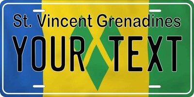 St Vincent Grenadines Flag Wave License Plate Personalized Car Bike ...