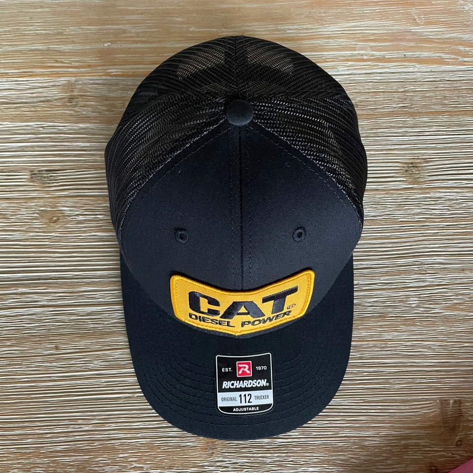 Caterpillar CAT Vintage Patch Hat - Diesel Power - Richardson 112 Black ...