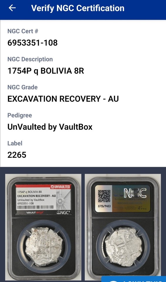 1754P q Bolivia 8R Silver Excavation Recovery Cerro Rico Hoard VaultBox ...