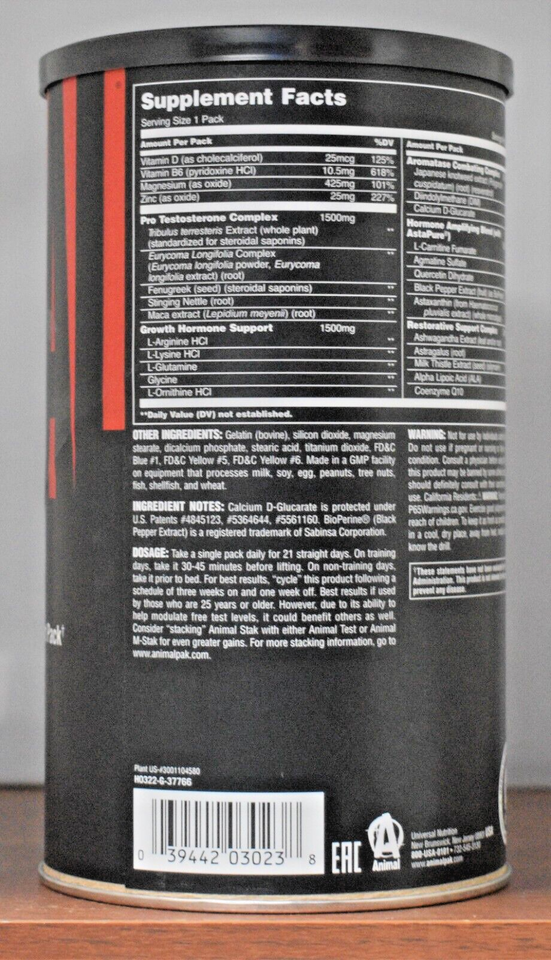 Lot of(2)Universal Nutrition Animal Stak 21 Packs Anabolic Hormone ...