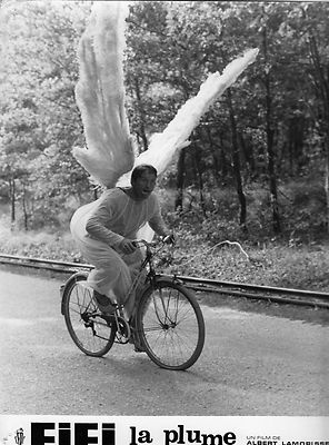 Photo originale Fifi la plume Albert Lamorisse Philippe Avron ange vélo ...