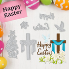 Easter Flowers Cross Metal Cutting Dies Happy Easter Words Animals Die ...