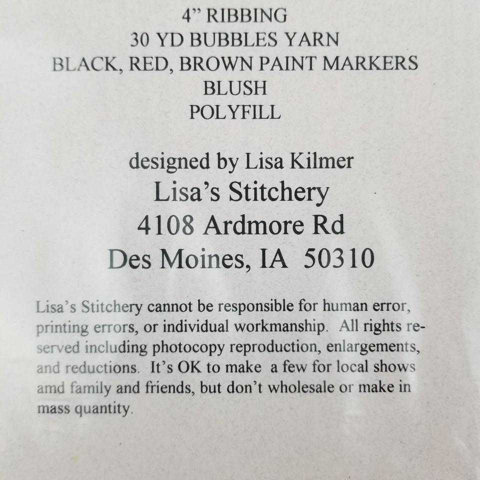 Vintage Lisa's Stitchery Emily #104 27" Wood and Cloth Doll Pattern | eBay