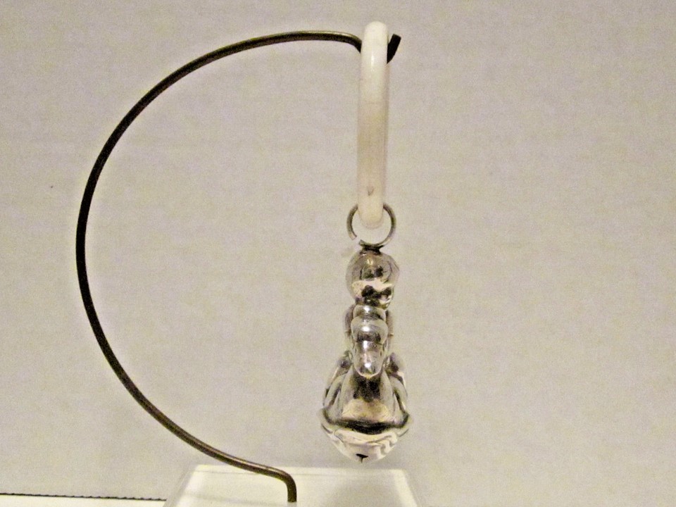 Baby Rattle, Teething Ring, Sterling Silver, Child Riding Duck | eBay