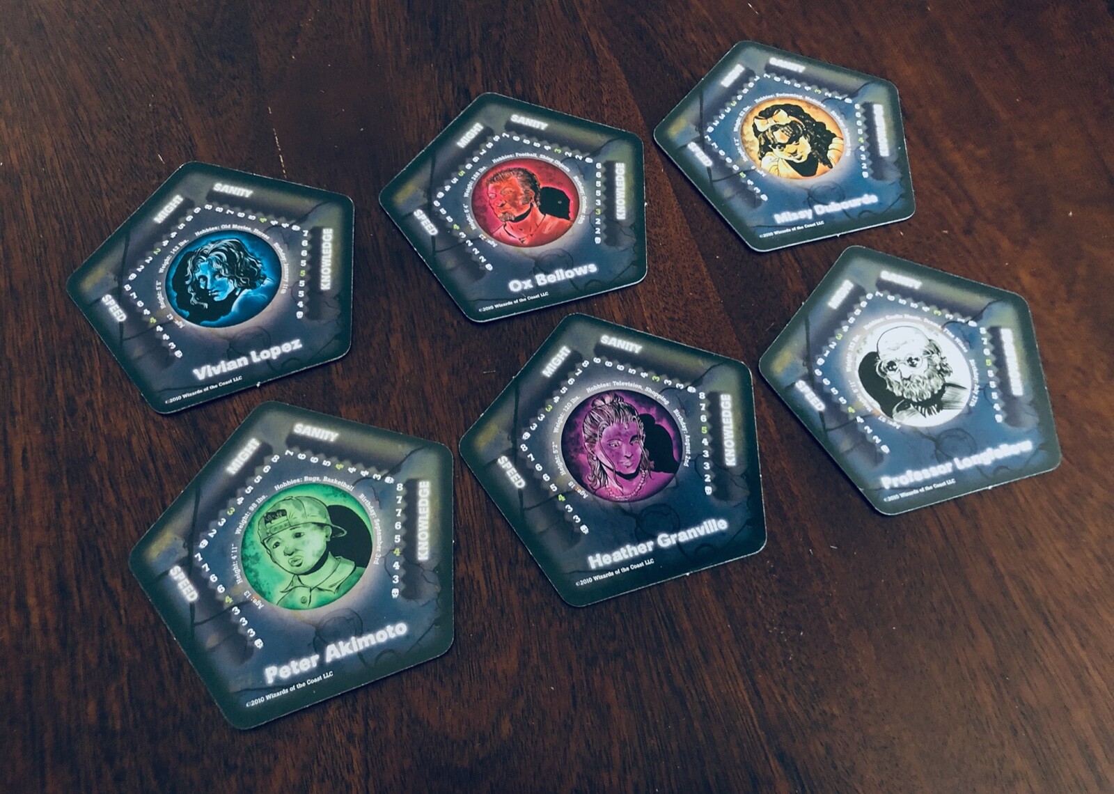 Betrayal at House on the Hill | All 6 Character Stat Card Tiles ...