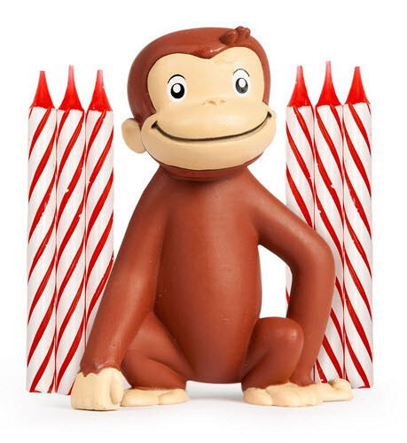 CURIOUS GEORGE Happy Birthday Party supplies CAKE CANDLES 7pcs monkey ...
