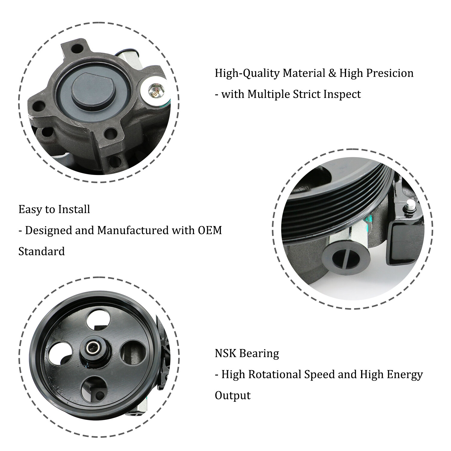 Power Steering Pump w/ Pulley & Reservoir for Dodge Ram 1500 Durango ...