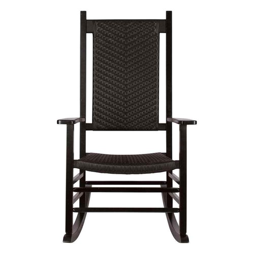 Hampton Porch Rocker Black Wood Outdoor Rocking Chair | eBay