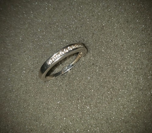 Real silver diamond chip Ring | eBay