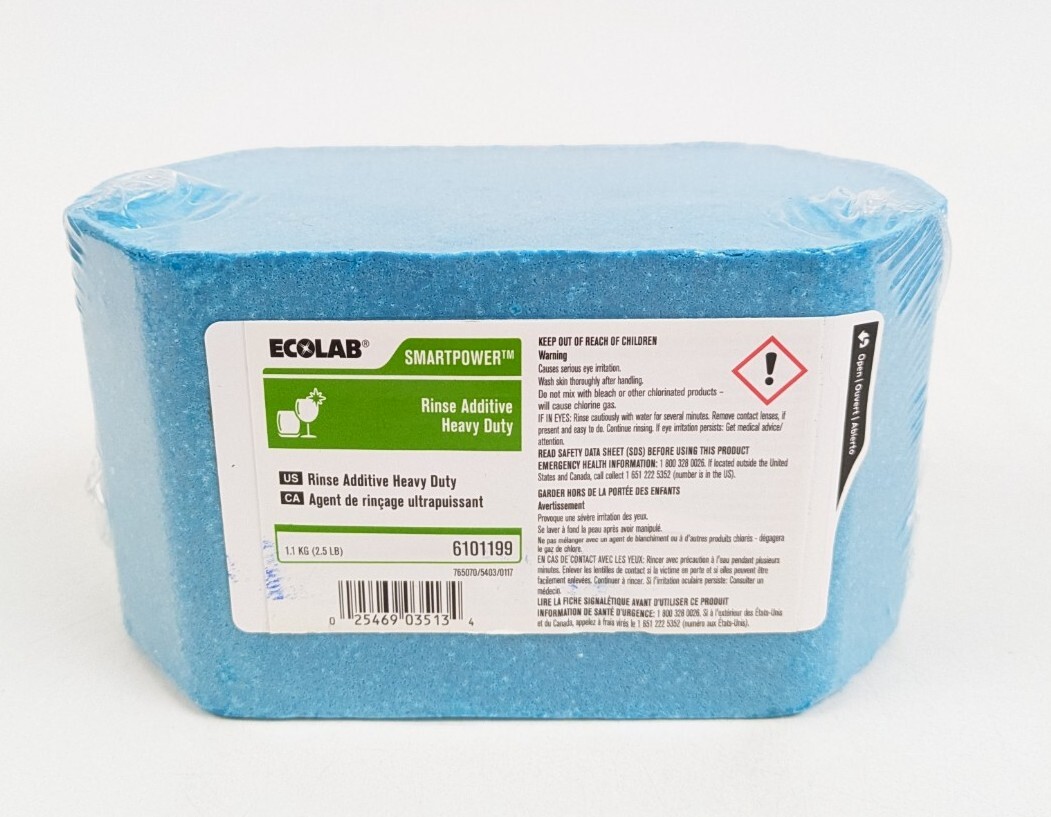 Ecolab Smartpower Rinse Additive Heavy Duty 6101199 (One 2.5lb Block ...