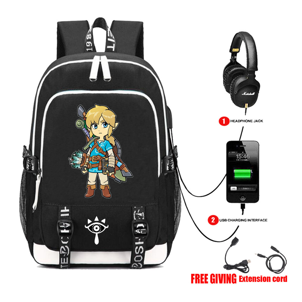 Zelda LINK Princess USB backpack laptop bags school bags Mochila ...