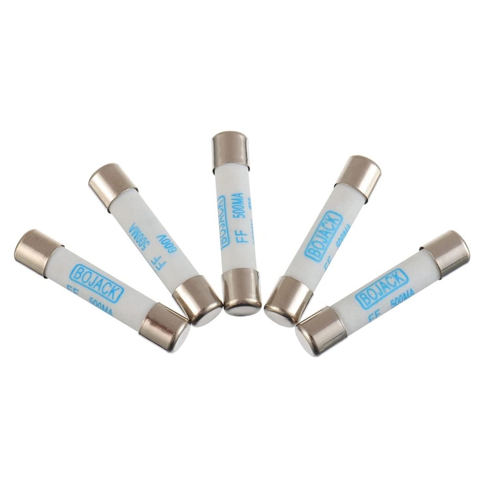 BOJACK Digital Multimeter Fuse 0.5A 500mA 600V DC Fast Acting White | eBay