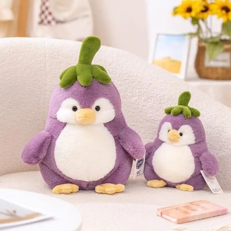 25/40cm Cute Eggplant Goose Plush Toy Soft Stuffed Doll Pillow Kids ...