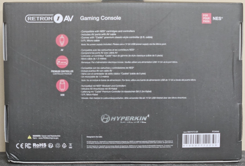 Hyperkin Retron 1 AV Gaming System for Nintendo NES Games - Black/Red ...