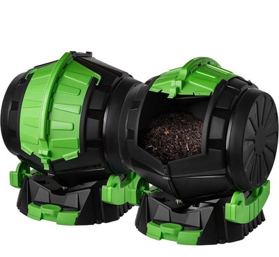 Tumbling Barrel Rolling Composter 50Litre Pack of Two Easy Composting ...