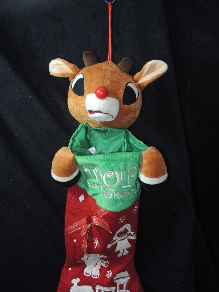 Rudolph The Red Nosed Reindeer Singing Light up Stocking 18" DanDee ...