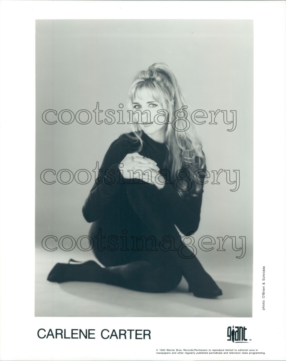Pretty Blond Country Music Singer Carlene Carter in Black Press Photo ...