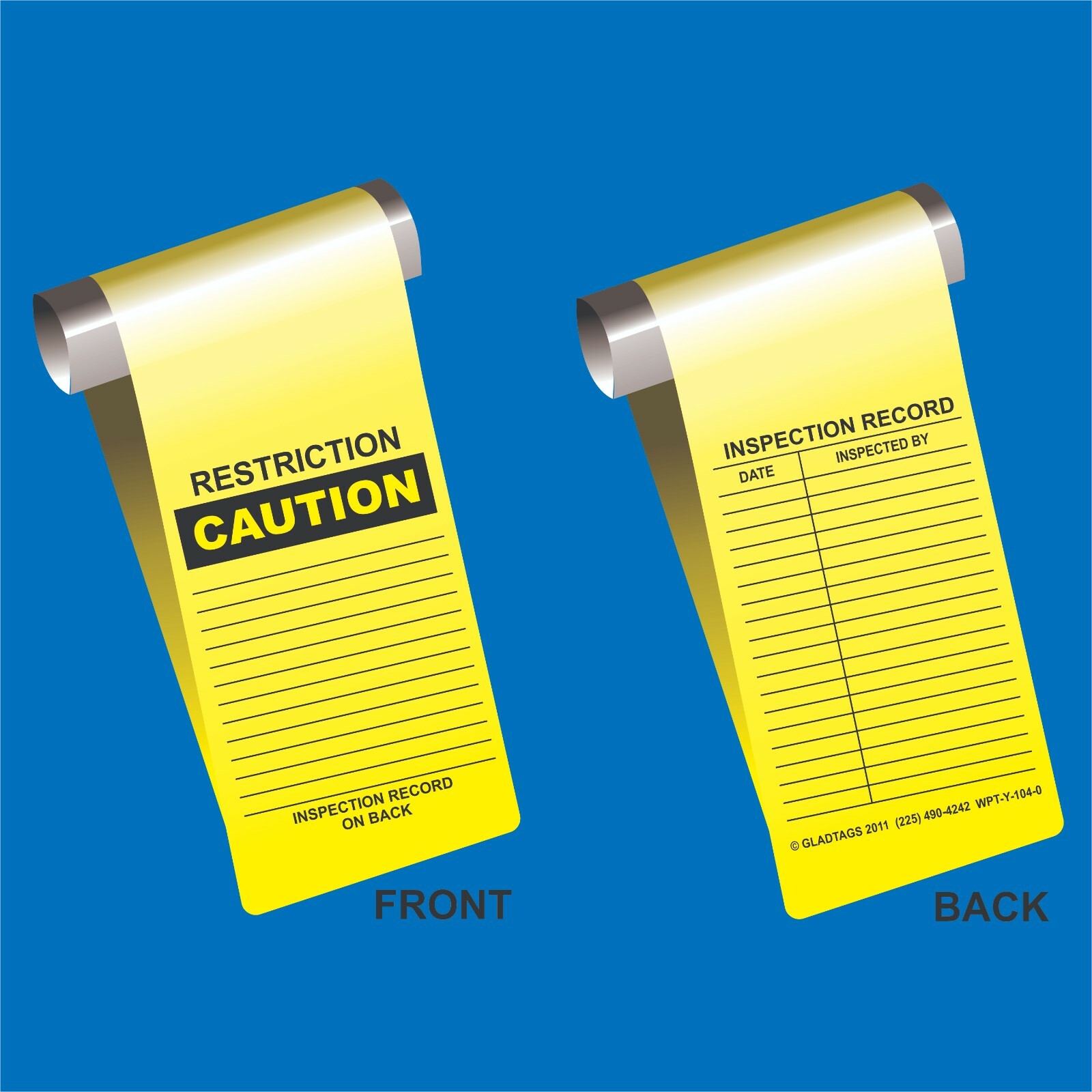 Yellow Caution Wrap Tags (50 Per Pack) | eBay