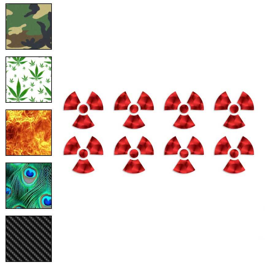 Eight Radioactive Symbols, Vinyl Decal Sticker, 40 Patterns & 3 Sizes ...