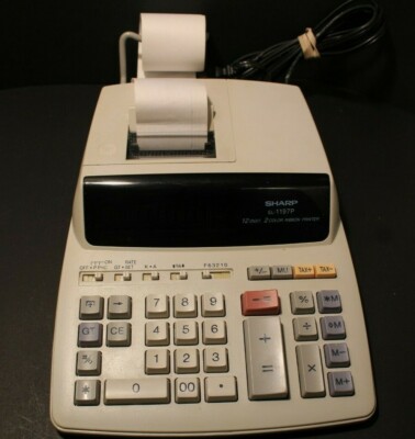 Sharp EL-1197P Electric Calculator 12 Digit 2 Color Ribbon Printer | eBay