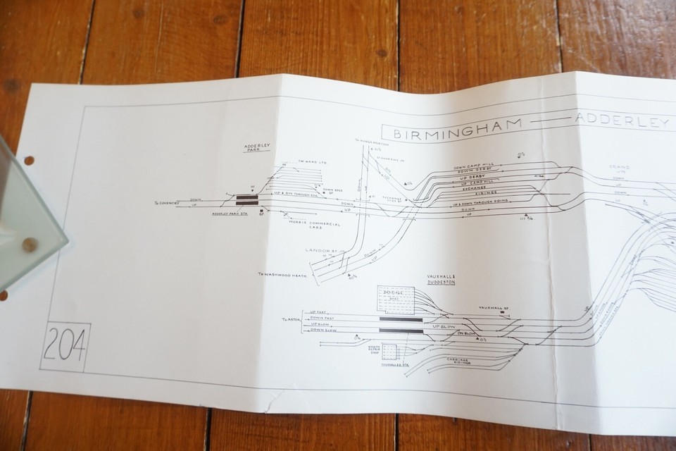 1972 Birmingham Adderley Parks Enlargement Railway Track Plan Map | eBay