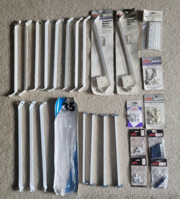 Lot of 25 Assorted Elfa Hardware - Bracket holders, clip, anchors ...