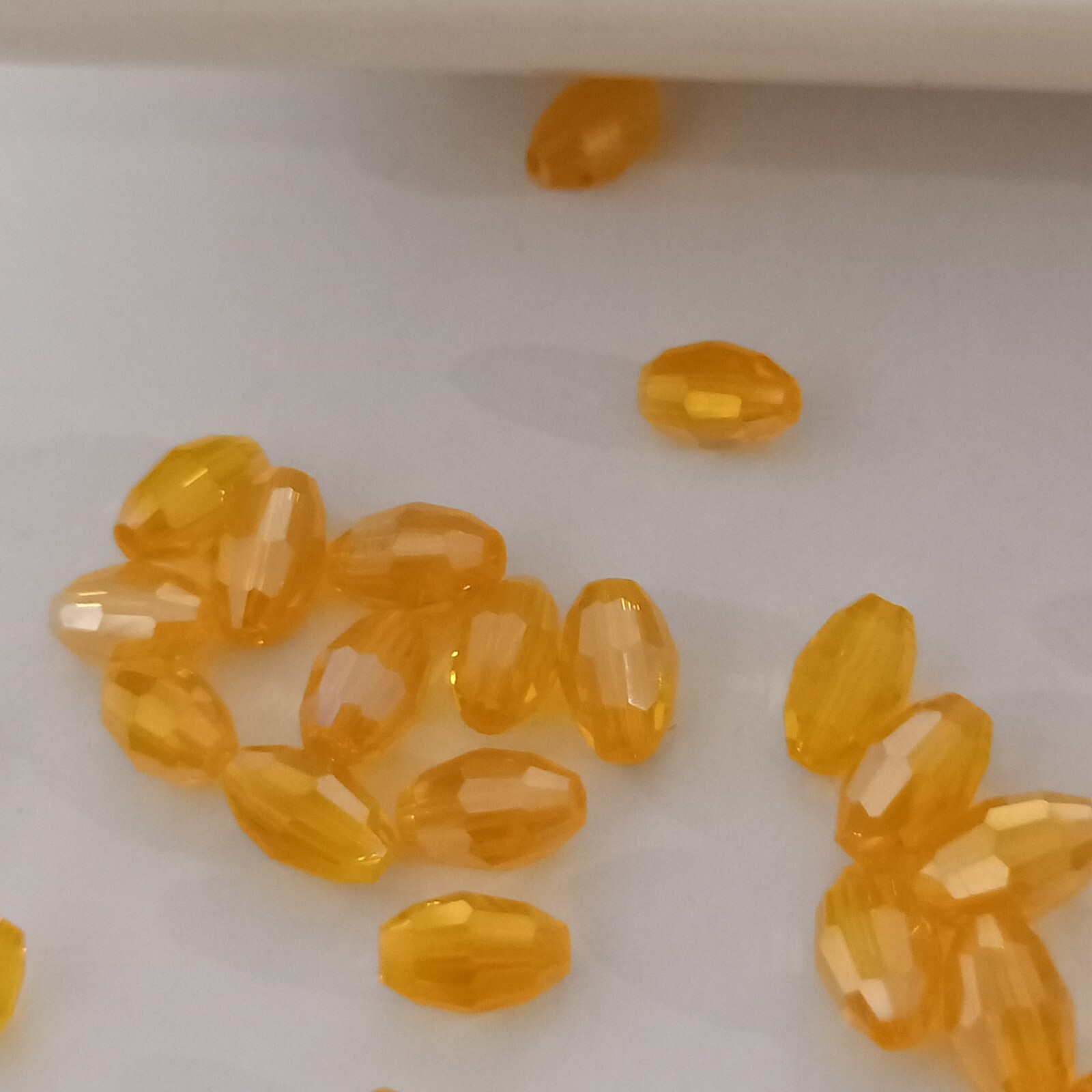 95pcs 6mm Light Orange AB Faceted Glass Oval Rice Beads AUS Free ...