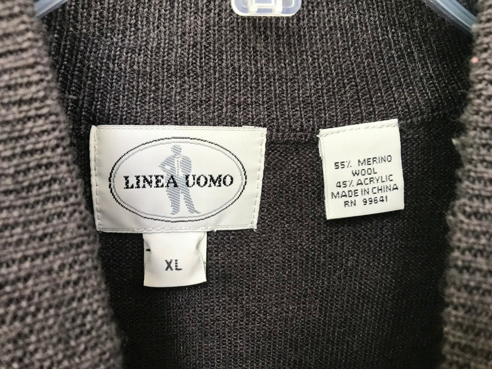 Linea Uomo Men's Sweater, size XL, grey acrylic, MERINO wool | eBay