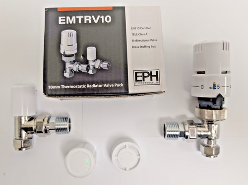 DIRECT FITTING 10mm MICRO BORE THERMOSTATIC RADIATOR VALVE ANGLED TRV ...
