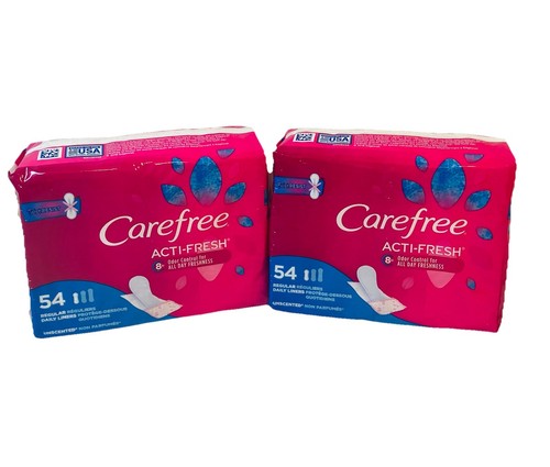 Carefree Acti-Fresh Daily Liners Body Shape Regular Unscented 54 Ct ...