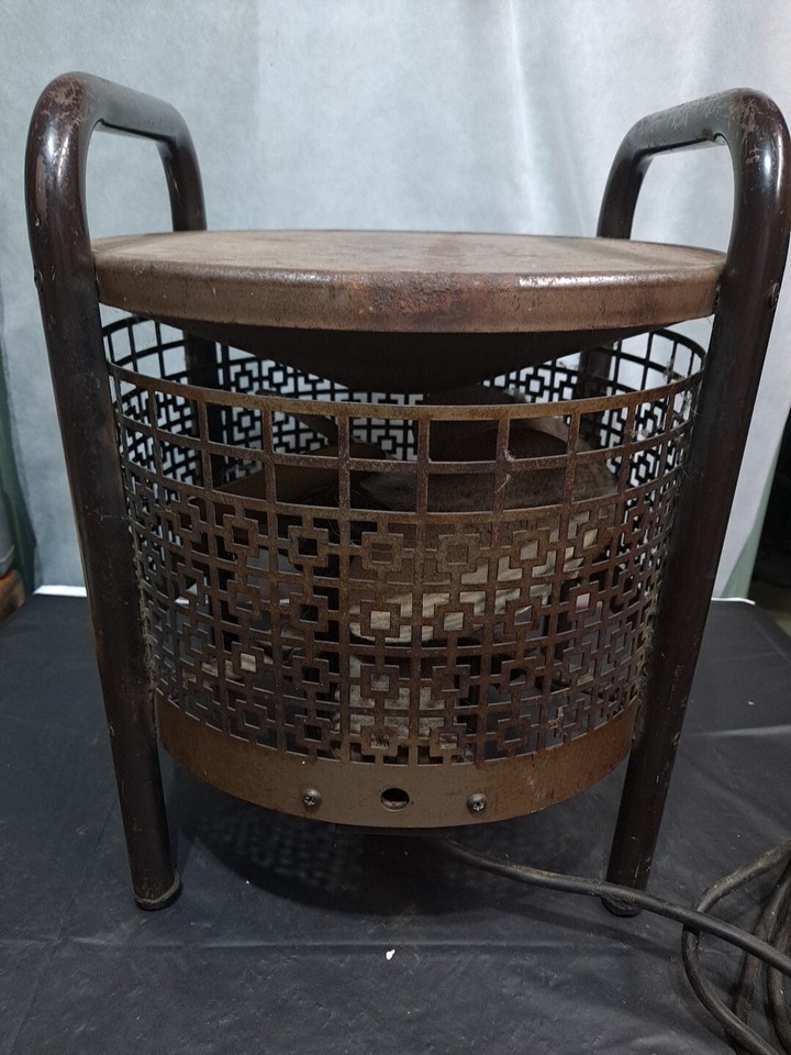 Vintage Metal Mid Century Hassock Footstool Fan Redmond 6102 16.5" X 13 ...