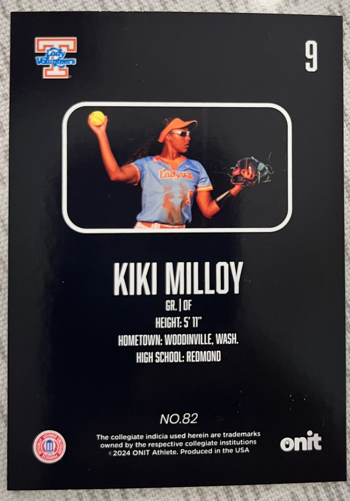 Kiki Milloy 2024 ONIT Tennessee Volunteers Softball LIMITED GOLD ...